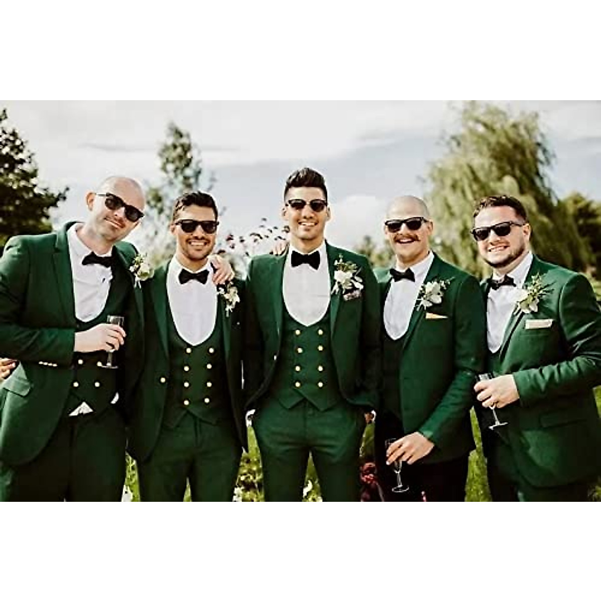 Wangyue Royal Blue Suits for Men Prom Mens 3 Piece Suit Slim Fit Business Formal Suits for Men Double Breasted Suits 40 M