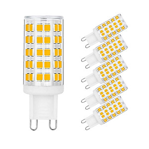 OHLGT G9 LED Bulbs Dimmable 6W (60W Halogen Bulb Equivalent), Warm White 3000K, 110V-130V, 600LM Bi Pin for Home Lighting, 6 Packs