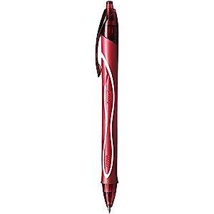 BIC Gel-ocity Quick Dry Ballpoint Pens - Red, Box of 12