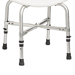 Drive Medical 12021KD-1 Bariatric Heavy Duty Bathroom Bench with Back, Gray