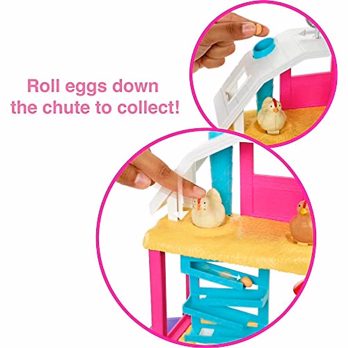Barbie Doll & Playset, Hatch & Gather Egg Farm with Hatching Molds & Dough, Chicken Coop, 10 Animals & Accessories, Brunette Doll