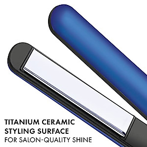 Hot Tools Professional Radiant Blue Micro-Shine Titanium Flat Iron, 1 Inch