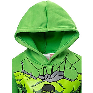 Marvel Avengers Hulk Little Boys Fleece Pullover Hoodie and Pants Outfit Set Green/Black 5