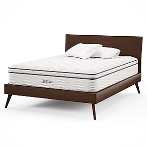Modway MOD-7090-WHI Jenna 12" Innerspring and Foam King Mattress, White