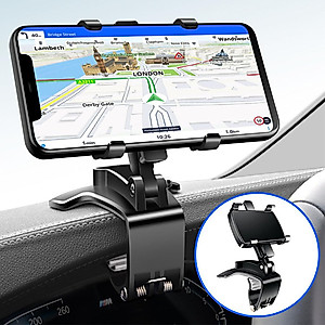 Peiiwdc Car Phone Holder Stand Universal Fit Sturdy Stand Save Space Easy to Operate Rotate Freely for Sun Mount Cell Phone Holder Clip Car Mount Clamp Dashboard