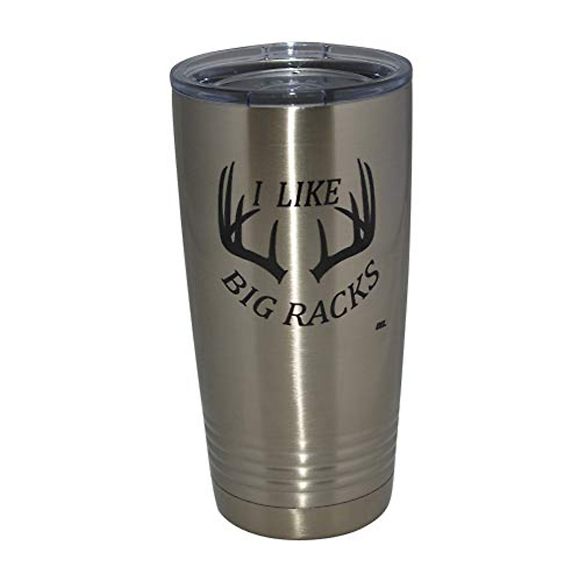 Rogue River Tactical Funny Hunting 20 Oz. Travel Tumbler Mug Cup w/Lid Vacuum Insulated Hot or Cold I Like Big Racks Hunter Gift