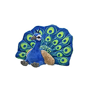 WILD REPUBLIC Peacock Plush, Stuffed Animal, Plush Toy, Kids Gifts, Cuddlekins, 8 Inches,Blue