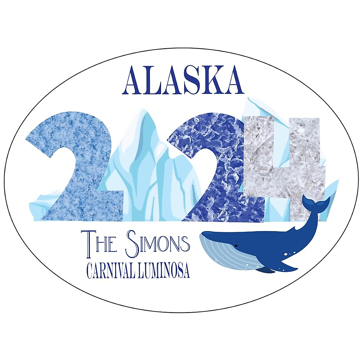 Alaska Cruise Year Magnet Decoration Customized for your Stateroom Door on your Disney Cruise, Carnival, Royal Caribbean, etc