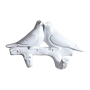 gazechimp Luxury Coat Key Hanger,Resin Bird Wall Decorations,Coat Clothes Towel Hook for Bedroom Home Entryway, White