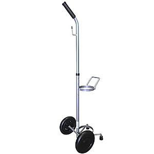 ResOne Lightweight Single D/E Oxygen Cylinder Cart, Adjustable Handle, Durable Powder-Coated Finish, Portable Oxygen Tank Cart with Wheels, Holds 1 D Size or E Size Cylinder - 4pk