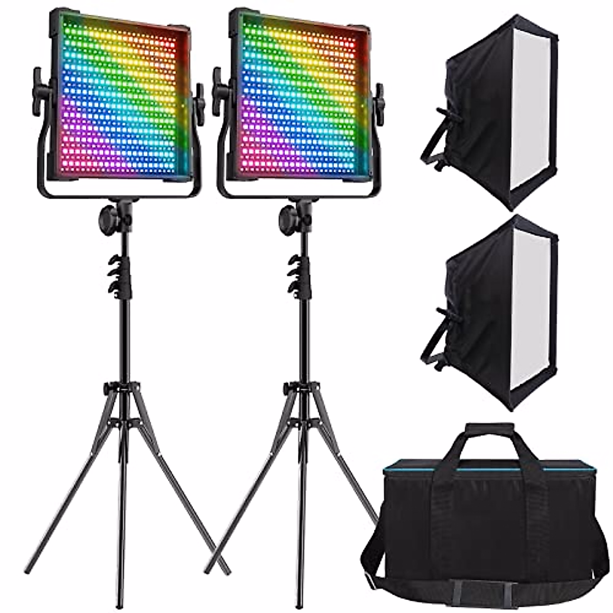 Switti RGB Video Light, Full Color Studio Photography Lighting Kit, 50W LED Panel Light with Softbox, 552 LEDs/CRI 97+, 2600K-10000K/0-360 Adjustable Colors/9 Kinds of The Scene Lights