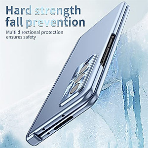 Gadget-Park Case for Samsung Galaxy Z Fold 3, 4-in-1 Magnetic Hinge Protection Case with S Pen Holder and S Pen Replacement, Compatible with Samsung Galaxy Z Fold 3 5G (Blue)