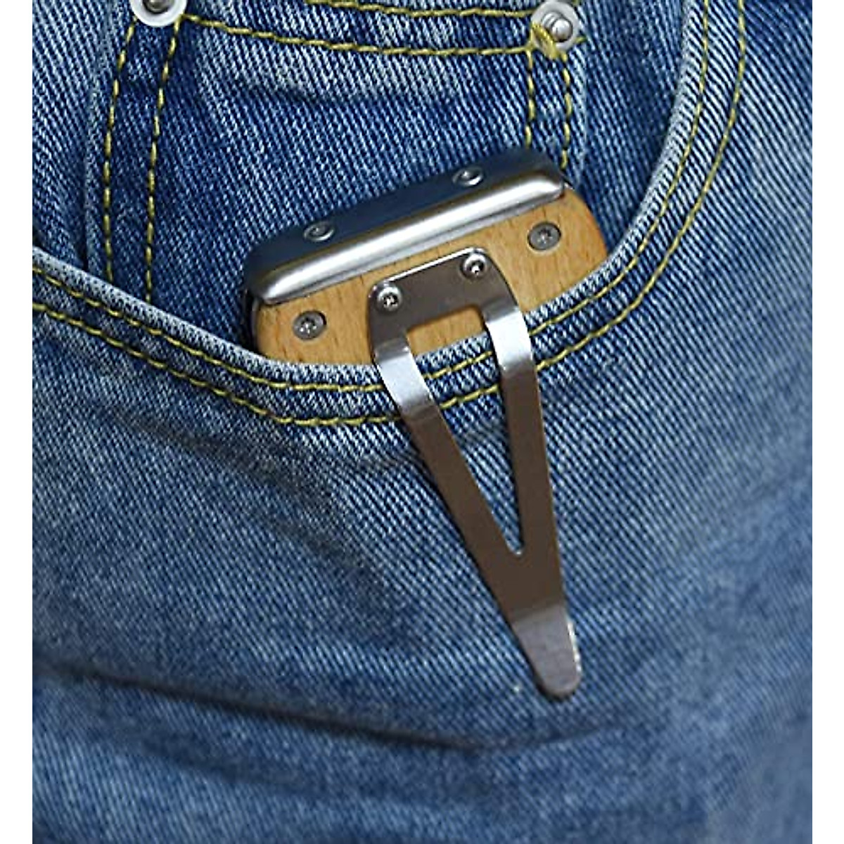 ROLLINGDOG Paint Scraper-Folding Painters Tool 9-in-1 Beech Wooden Handle Includes Paint Roller Cleaner, Nail Puller, Putty Knife Scraper, Hammer End