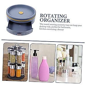 Zerodeko Rotating Spice Rack 2 Tier Rack Makeup Holder Storage Container Rotating Condiment Tray Rack Holder Kitchen Holder Cabinet Organizer Dish Storage Shelf to Rotate Lipstick pp Round