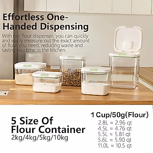 LivLab Rice Dispenser - with Measuring Cup Grain Container Bin for Kitchen Pantry Storage, BPA Free,4.5 L/4.6qt/5kg