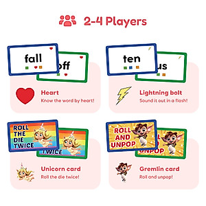 The Fidget Game Learn to Read in Weeks Master 220 High-Frequency Dolch Sight Words Curriculum-Appropriate for Pre-K to Grade 3 - Popping Mats & Dice