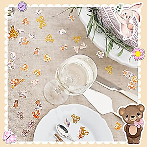 360 Pcs Woodland Confetti Baby Shower Table Decorations Animal Baby Shower Confetti Gender Reveal Confetti Woodland Baby Shower Confetti for Baby Shower Birthday Gender Reveal Party Supplies