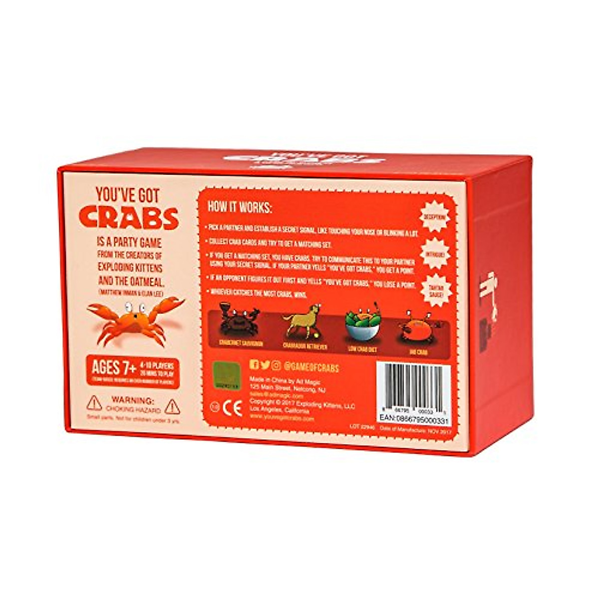 You've Got Crabs by Exploding Kittens - A Card Game Filled with Crustaceans and Secrets - Family-Friendly Party Games For Adults, Teens & Kids