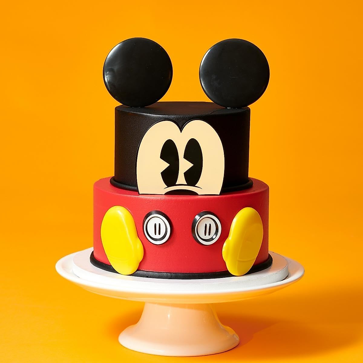 DecoSet® Disney Mickey Mouse Cake Topper, 7-Piece Topper Set with Ears, Eyes, Buttons and Shoes, Made of Food-Safe Plastic, Multiple, 1 SET