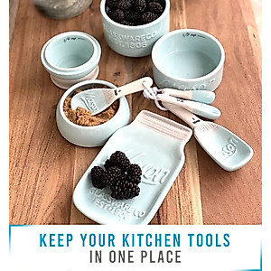 Comfify Bundle - Mason Jar Butter Holder, 10pcs Ceramic Kitchenware Set