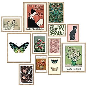 97 Decor Eclectic Decor - Maximalist Decor, Colorful Eclectic Home Decor, Eclectic Wall Decor, Eclectic Wall Art Prints Set for Bedroom, Painting Japanese Contemporary Art Museum Gallery (UNFRAMED)