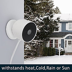 iTODOS 2 Pack 10ft/3m Power Cable and Adapter Compatible with Google Nest Camera (Battery), Weatherproof Outdoor, Flat Charging Cable for Nest Camera(Battery) - White