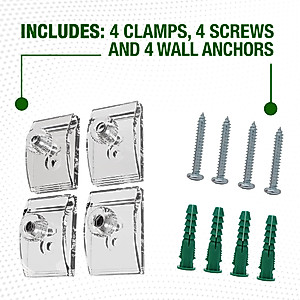 Quiltera® Tapestry Hangers, 4 Quilt Hangers for Wall for Display, Clips for Rug and Blanket, Wall Clips for Hanging, Quilt Rack Clamps (4 pcs, Transparent)