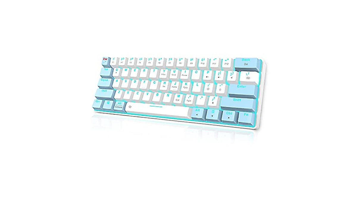EDJO Bluetooth Mechanical Keyboard 60%, Wireless/Wired Red Switches ...