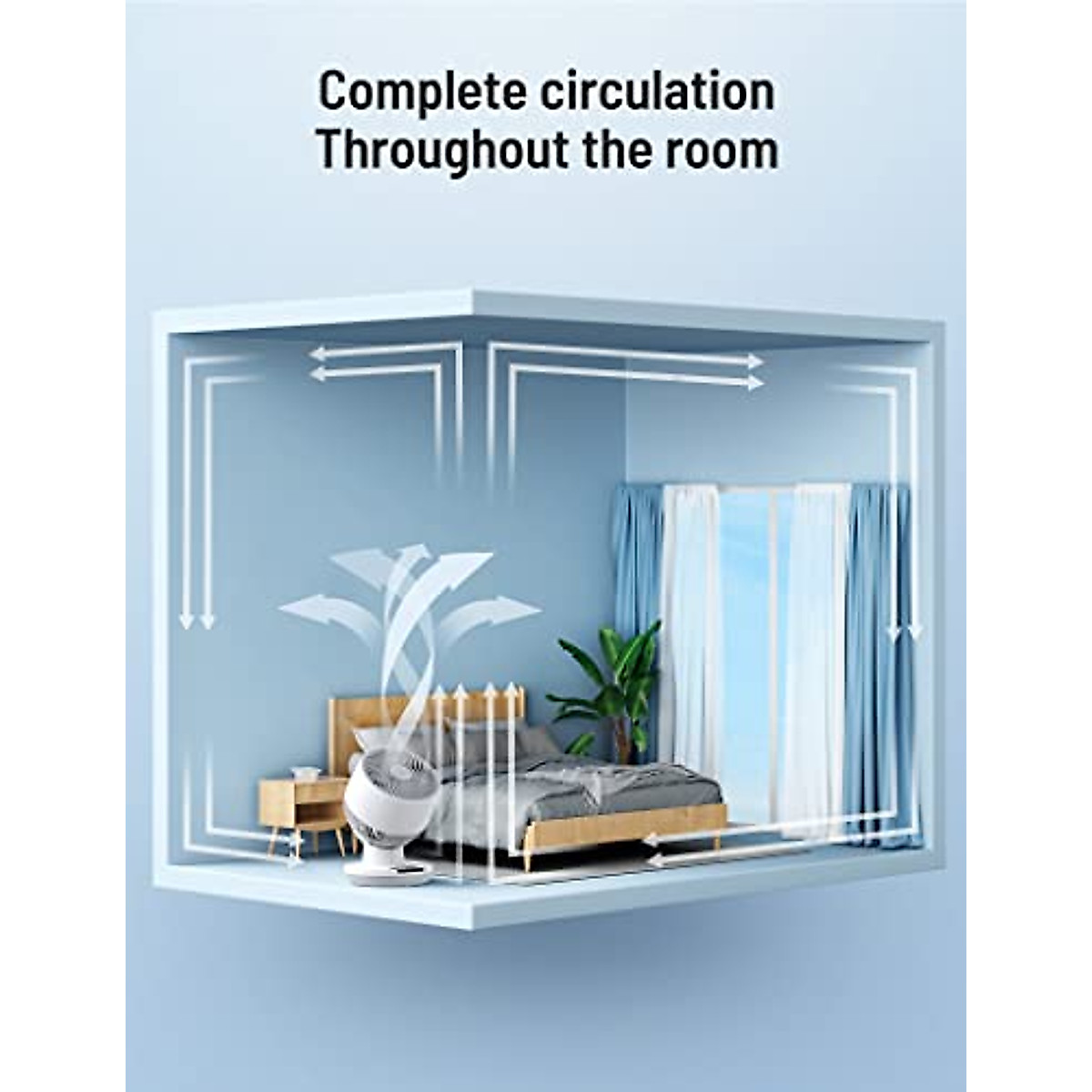 Air Circulator Fan with Remote, Small Oscillating Table Fan with 8-Hour Timer, 90-Degree Tilt, 3 Speeds, LED Display, Touch Control, Quiet Desktop Fan for Bedroom, Office, Living Room, Home