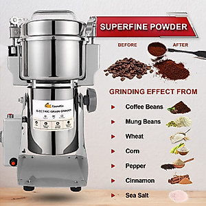 FoundGo 500g Grain Mill Electric Grinder Cereals Pulverizer Spice Grinding Powder Machine Corn Flour Grinders for Dry Spices Seeds Herbs Grains Coffee Rice Pepper, Commercial Grade