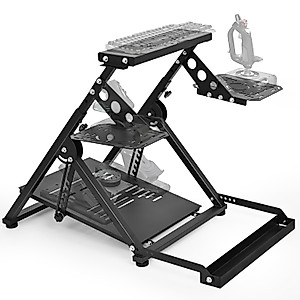 Dardoo G920 X Type Flight Racing Simulator Cockpit Frame Fit for Logitech/Thrustmaster G25 G27 G29 G923 T128X T248 T300 T458,Foldable Adjustable Driving Wheel Stand,No Wheel,Pedal,Handbrake & Shifter