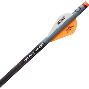 Trophy Taker Shrink Fletch- Gray Tube / 2 Neon Orange & 1 White Blazer Vanes