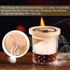 Cocktail Smoker Kit with 7 Pcs Wood Chips, for Infuse Whiskey, Cocktail, Wine, Meat, Cheese Old Fashioned Smoker Kit,Smoker Accessories Include Cleaning Brush, Filter,Spoon