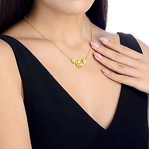 CHOW SANG SANG 999.9 24K Gold Price-by-Weight 9.73g Gold Blossom Necklace (45 CM) for Women and Wedding Occasion 88235N