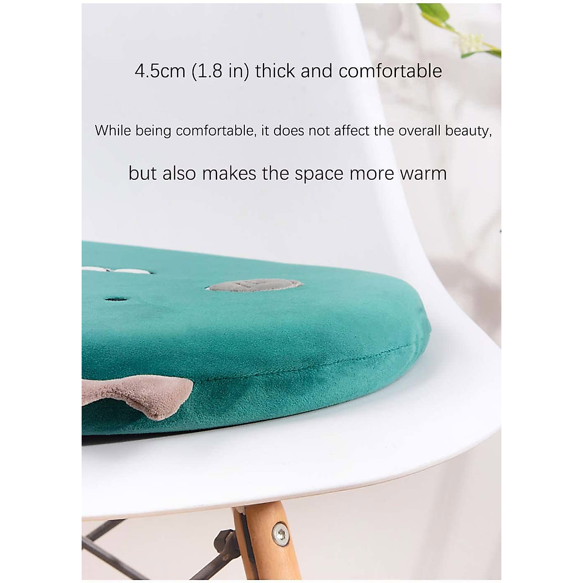 Jhorxa Cute cat Shaped Organic Latex Seat Cushion with Organic Cotton Cover, for Office Chair, Pad, Wheelchair,Carpet,Lower Back and Tailbone Relief (White)