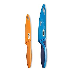 Zyliss Utility Kitchen Knives with Sheath Covers - Dishwasher Safe - Stainless Steel Kitchen Knives Perfect for Cutting Meat, Vegetables & Fruit - 2 Piece Serrated Utility Set