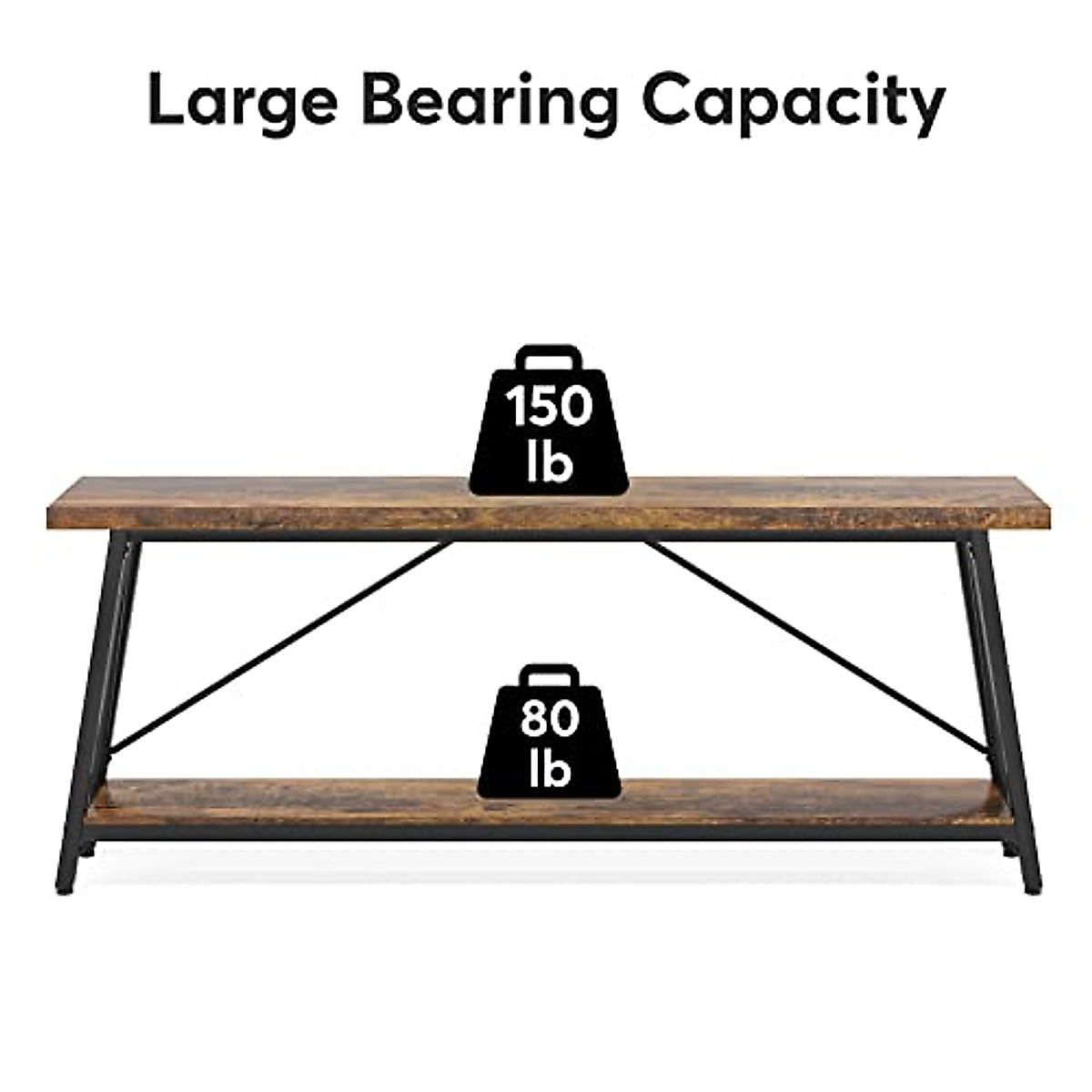 Tribesigns 70.9 Inches Extra Long Sofa Table Behind Couch, Industrial Entry Console Table for Hallway, Entryway & Living Room, Dark Brown