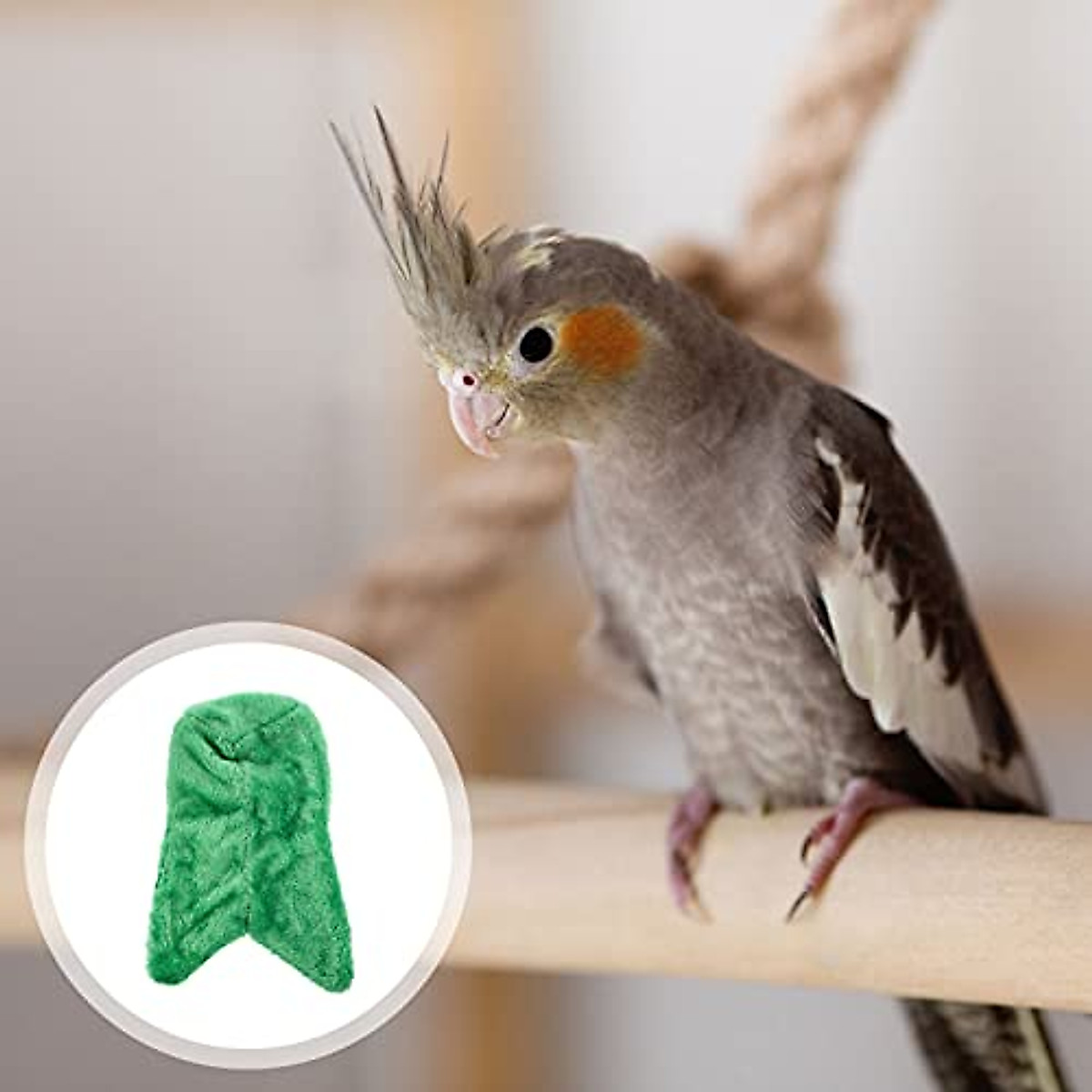 Balacoo Green Parrot Cozy Corner Fleece Bird Blanket Cuddle Nest Warm Plush Sleeping Nest Bed Small Animals Pet Birds Cage Hanging Bed House for Parakeet Cockatiel