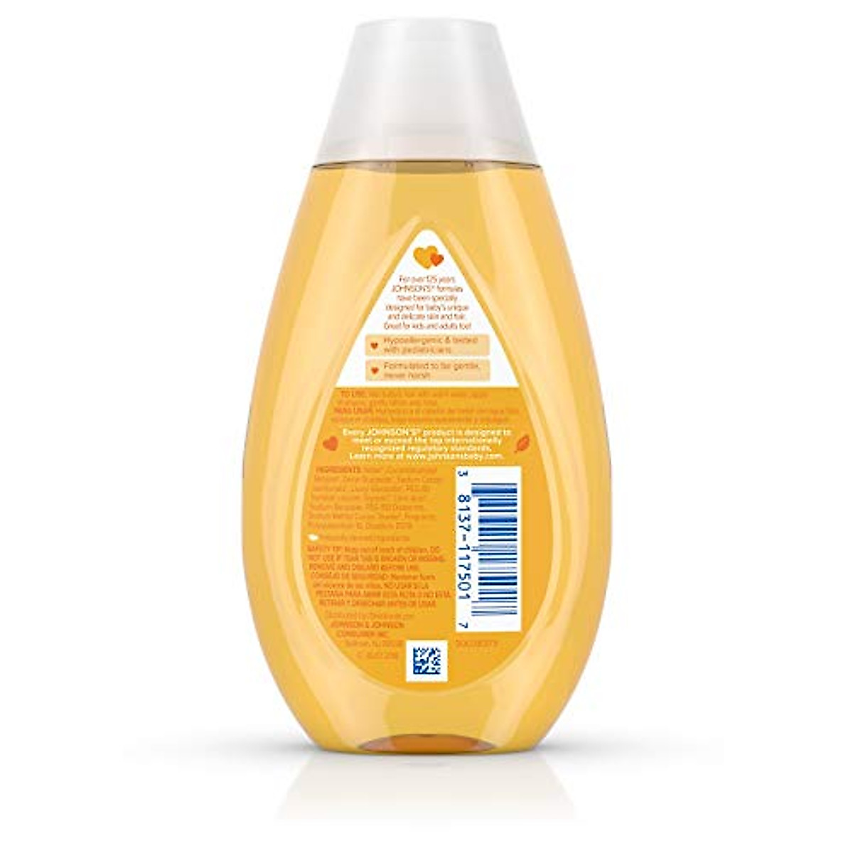 Johnson's Baby Tear Free Gentle Baby Shampoo, Free of Parabens, Phthalates, Sulfates and Dyes, Yellow, 6.76 Fl Oz