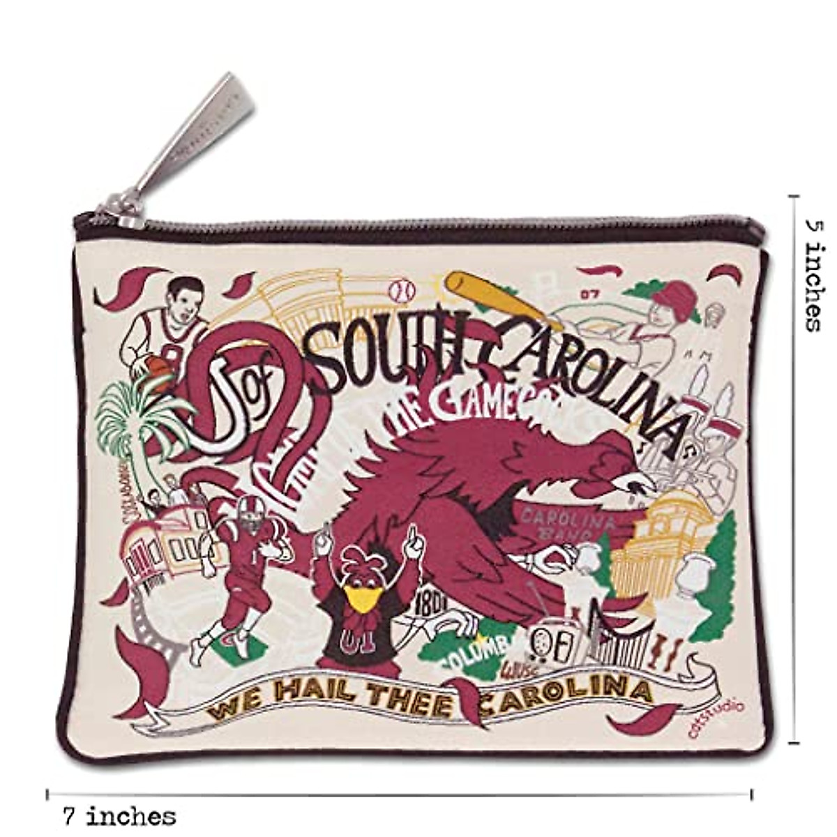 Catstudio University of South Carolina Collegiate Zipper Pouch Purse | Holds Your Phone, Coins, Pencils, Makeup, Dog Treats, & Tech Tools