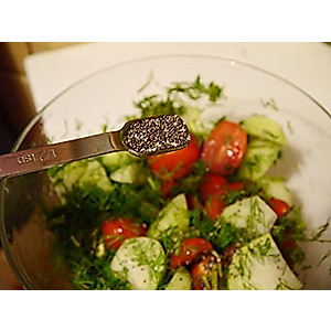 Heavy duty stainless steel metal measuring spoon for dry or liquid, suitable for seasoning pot, perfect for baking and cooking-professional quality, engraved in US and metric sizes (6 pieces)