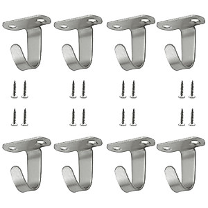 TAODAN 8PCS Silver Stainless Steel Screw Mounted Ceiling Hook Heavy Duty Coat Hook Suitable for Hanging Bathroom Towel and Kitchen Utensils and Festive Decoration