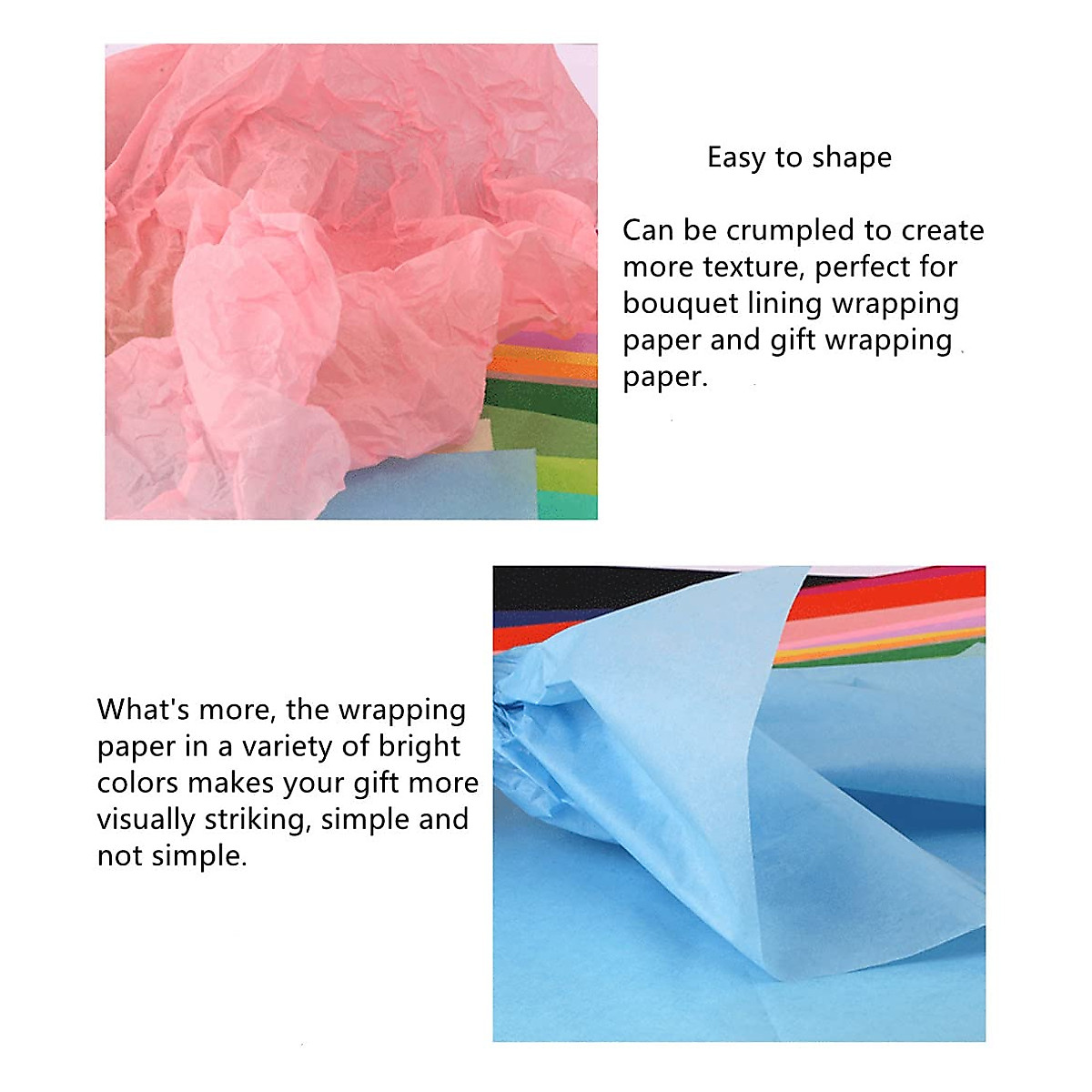 MORANTI Red Black Bulk Tissue Gift Wrapping Paper 30 Sheets 19.7 Inch x 27.5 Inch, Suitable for Gift Bags, Gift Box Packaging, Holidays, DIY Fringe Shred Filled Confetti, Party Decorations