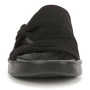 BZees Womens Smile More Slide Sandal, Black, 8.5 US