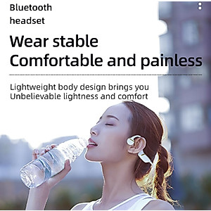 Neckband Bluetooth Earphone Bluetooth Headphones Secure Fit Surround Sound Wireless Open-Ear Headphones 32G Memory for Sports (Red)