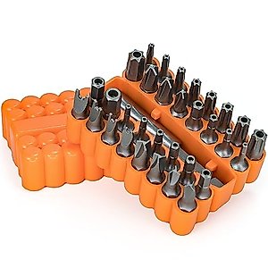AMERICAN MUTT TOOLS 33pc Security Bit Set – Includes Security Torx, Metric and SAE Hex, Torq, Spanner Bit Set and Triwing – Security Torx Bit Set, Tamper Proof Torx Bit Set, Security Screwdriver Set
