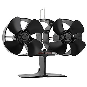 Wood Stove Fan, Fireplace Fan with Magnetic Thermometer, 8 Blades Stove Fan, Silent Motors, Push Horizontal Air Flow, Heat Powered Wood Stove Fan for Wood Burning Stove/Gas/Pellet/Log
