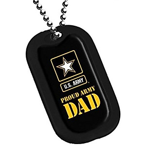 Dog Tag Key Chain Necklace Engrave-Able U.S. Military Proud Army Dad #2765