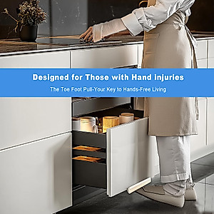 WALSIO Foot Pull for Trash Cabinet Drawer, 0.8 inches Wide Hand-Free Design for Kitchen Garbage Cabinet, Touchless Opener for Full Overlay Cabinet Door