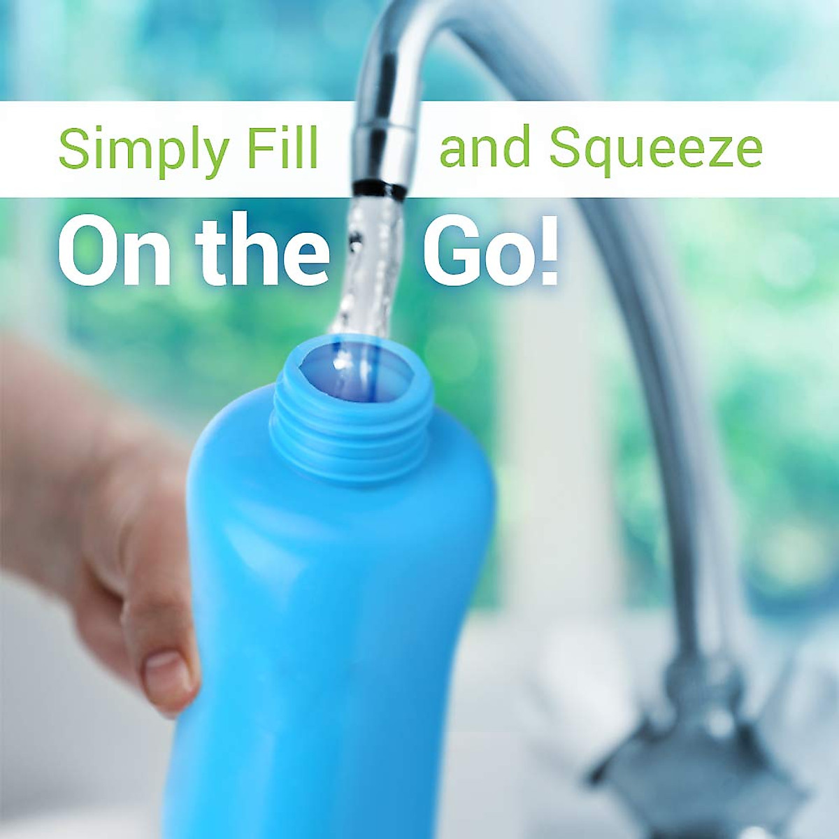 Serenily Mini Handheld Portable Travel Bidet (300/600 ml) - Easy to Use, Long Angled Nozzle for Personal Hygiene & Sanitary Care Toilet Shower Bathroom Use